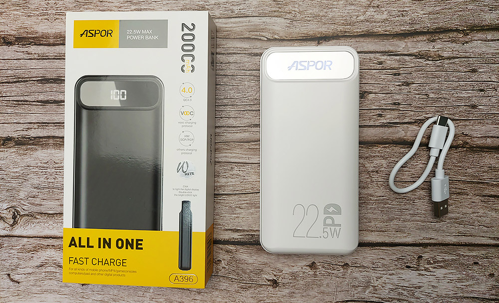 ::ASPOR:: Повербанк Power Bank Aspor A396 PD зі швидкою зарядкою ...
