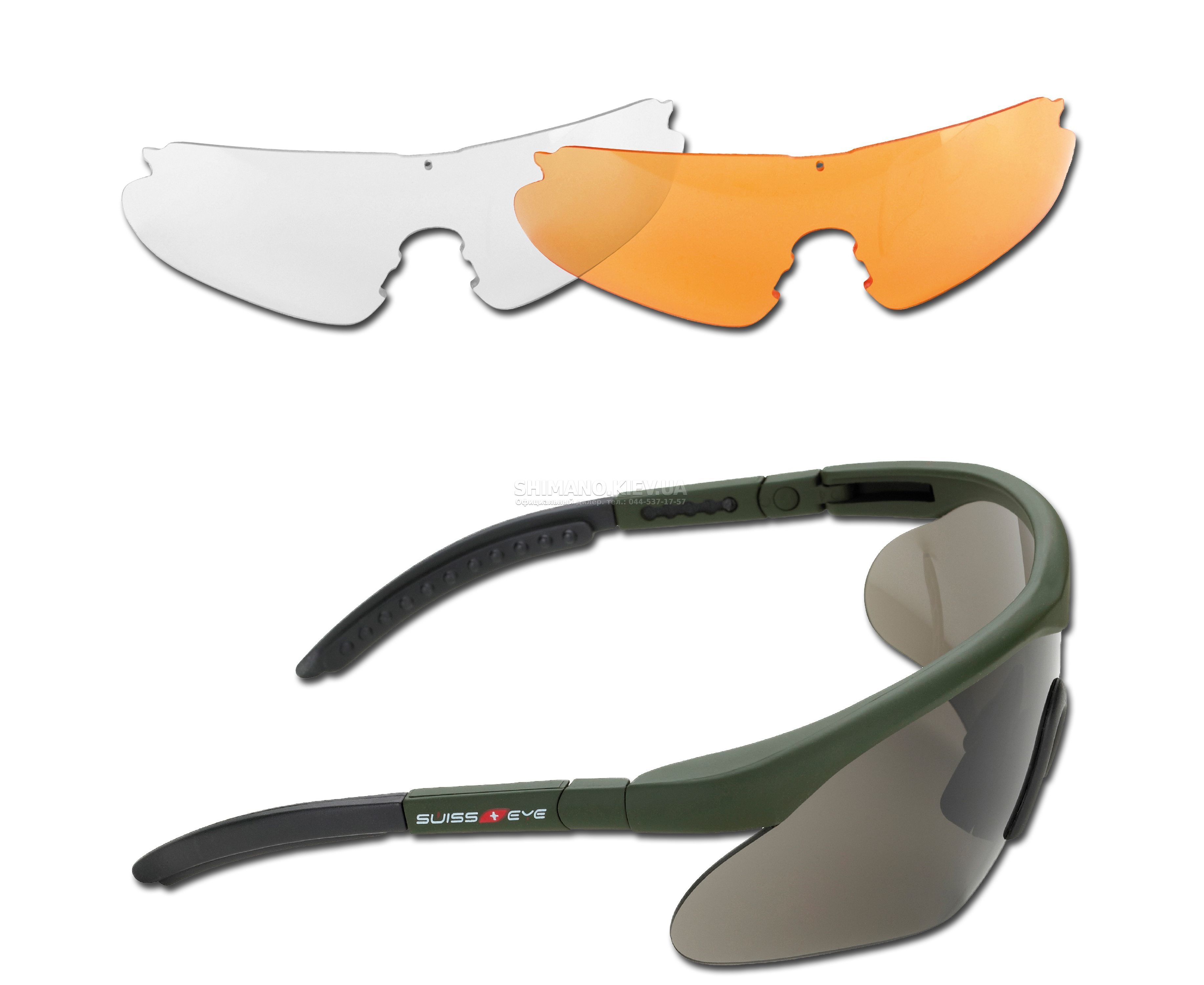 Очки SHIMANO :: Окуляри балістичні Swiss Eye Raptor. Колір - оливковий